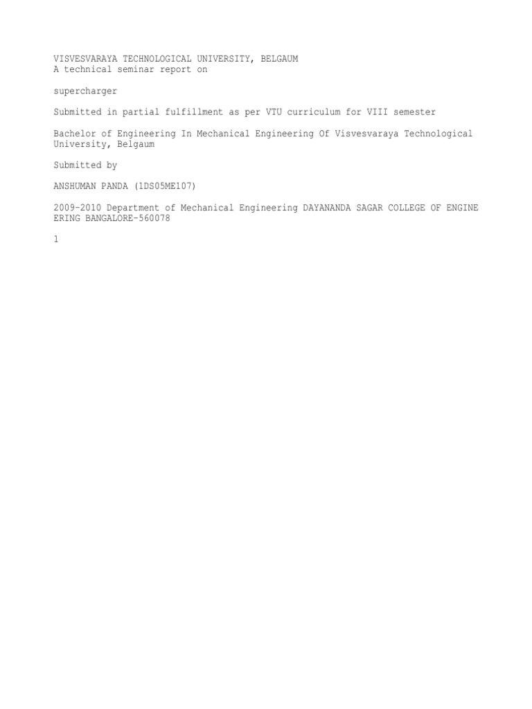 Supercharger PDF | PDF