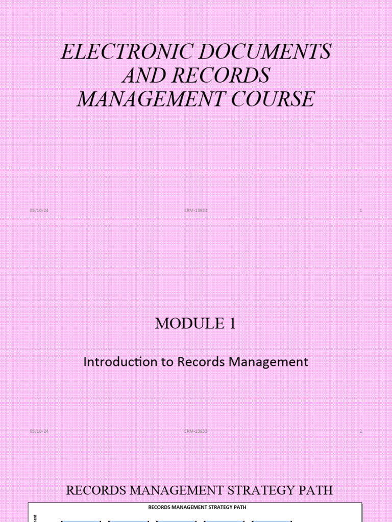 Electronic Records Management Course | PDF | Records Management | Business