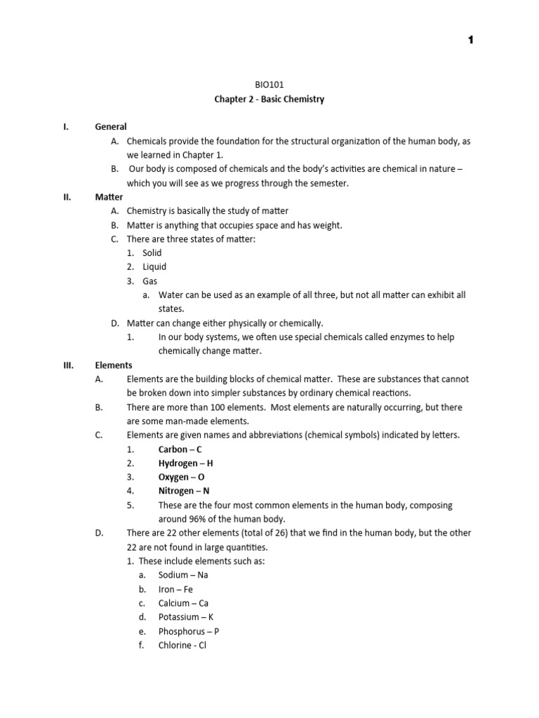 BIO101 CHPT 2 Chemistry | PDF | Atoms | Ion