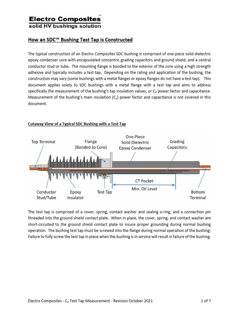 How An SDC Bushing Test Tap Is Constructed Final - 10-13-2021 | PDF ...