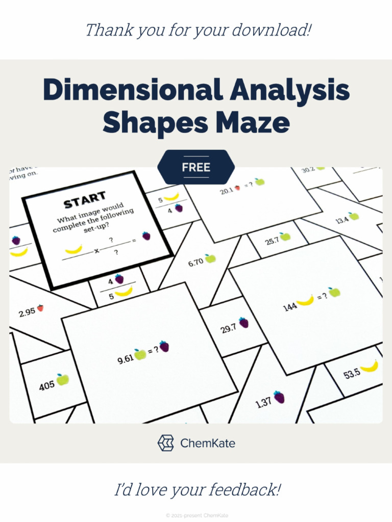 FreeDimensionalAnalysisUnitConversionIntroBellringerandMazeDigital 1 ...