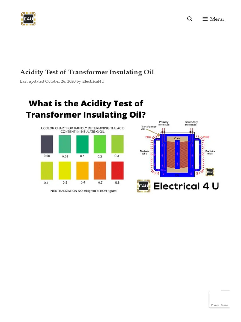 Transformer Oil Acidity Testing Guide | PDF | Acid | Ph