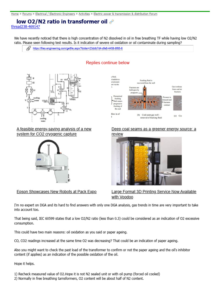 Low O2 - N2 Ratio in Transformer Oil - Electric Power & Transmission & Distribution - Eng-Tips ...