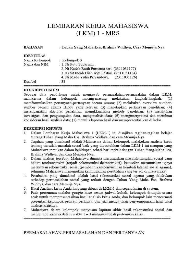 LKM Kelompok 3 Ah | PDF