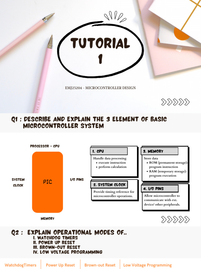 SOLUTION Tutorial 1 (Slide) | PDF | Microcontroller | Central Processing Unit