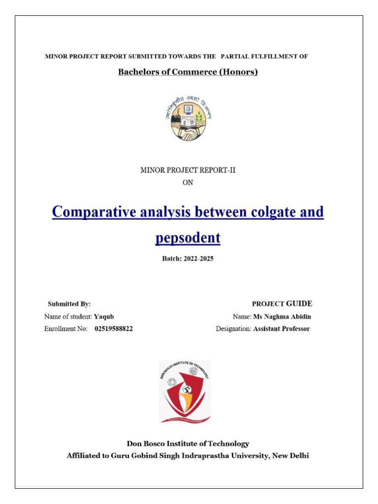 Colgate vs. Pepsodent Analysis | PDF | Oral Hygiene | Brand