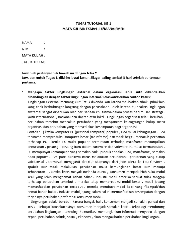 TTM 1 Manajemen | PDF | Bisnis