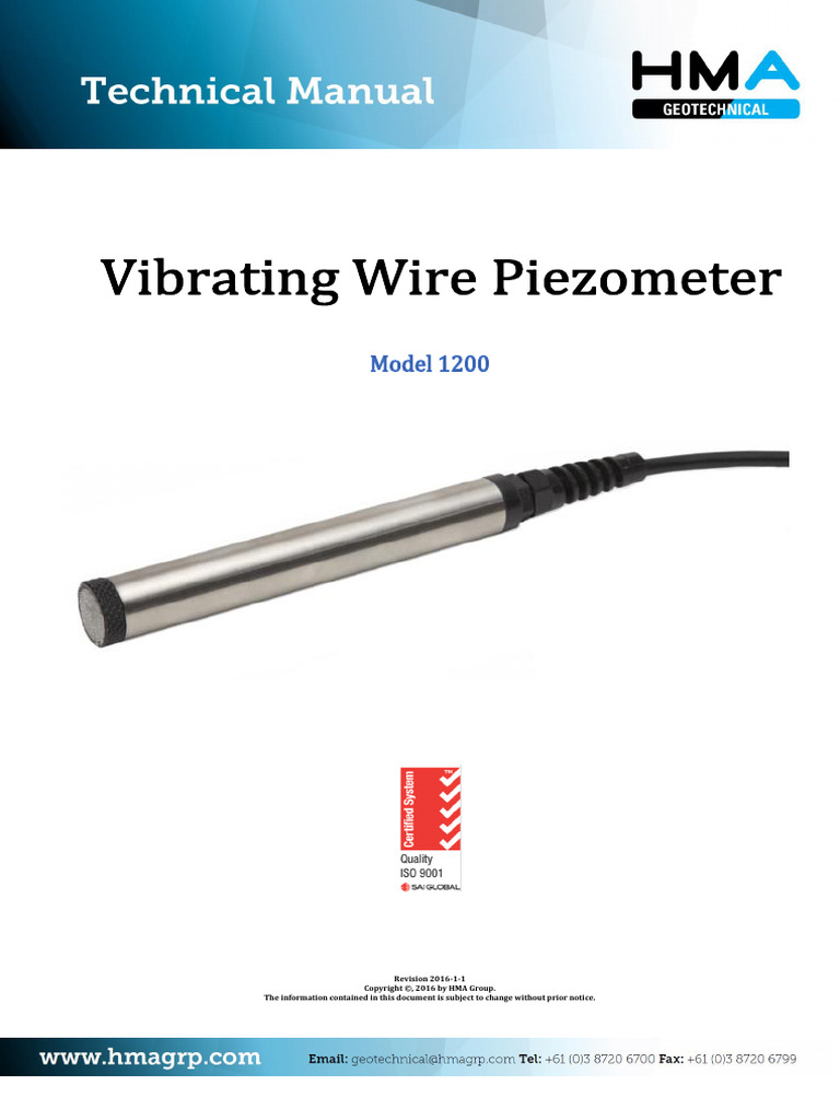 m1200 (VWP) | PDF | Pressure Measurement | Calibration