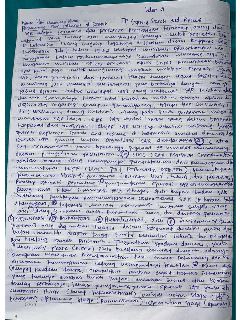 67 - Putri Maharani Raam - Tugas Pendahuluan Explore Search and Rescue | PDF