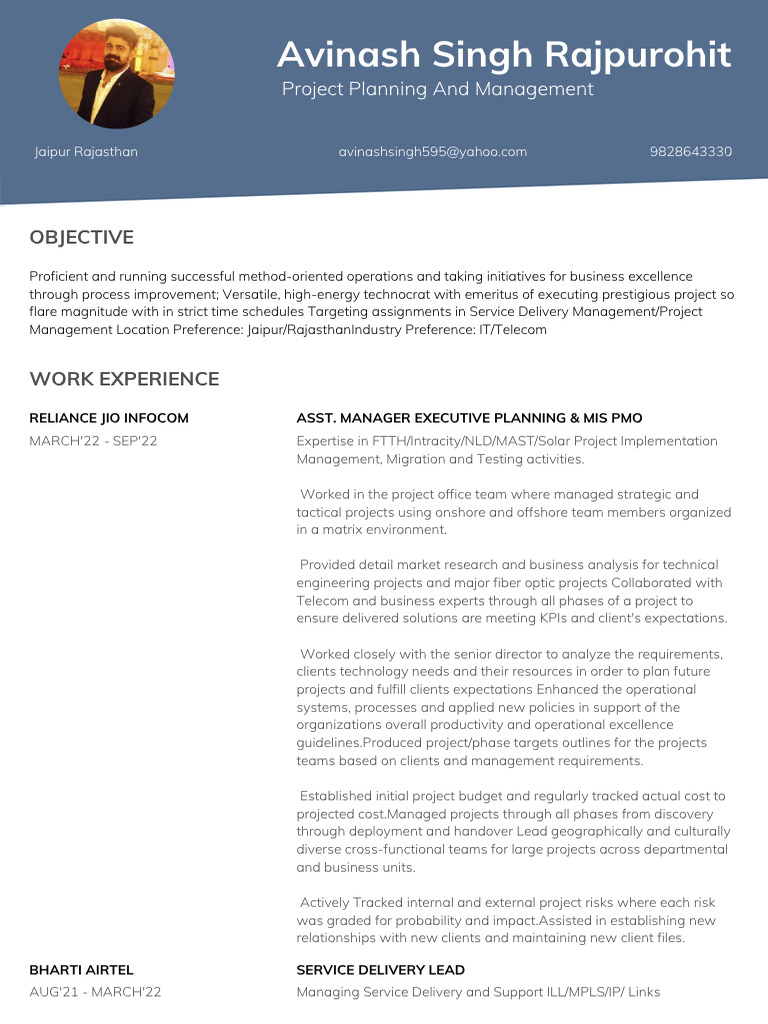 Avinash CV | PDF | Service Industries | Telecommunications