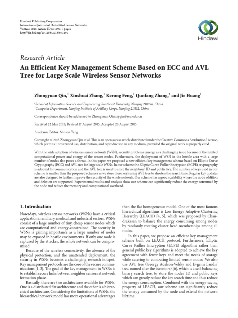 An Efficient Key Management Scheme Based On Ecc An Pdf Wireless