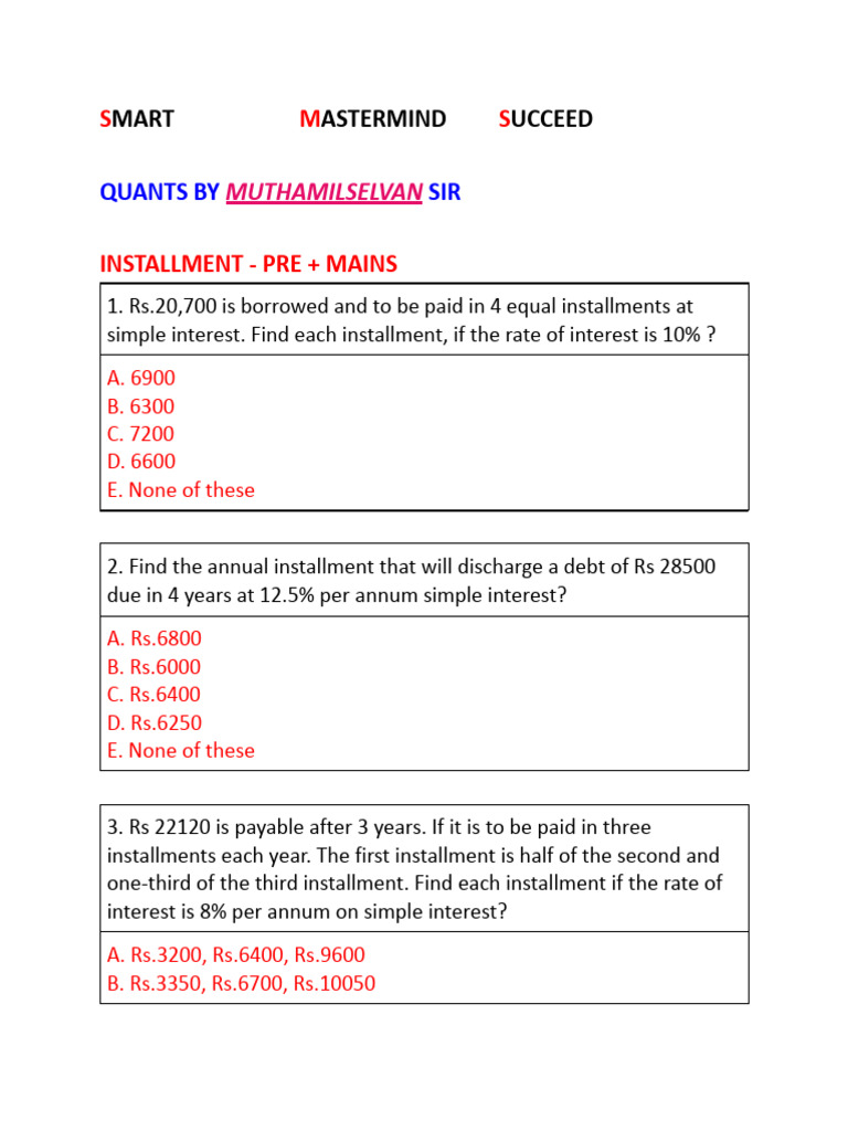 INSTALLMENT-1 | PDF | Interest | Compound Interest