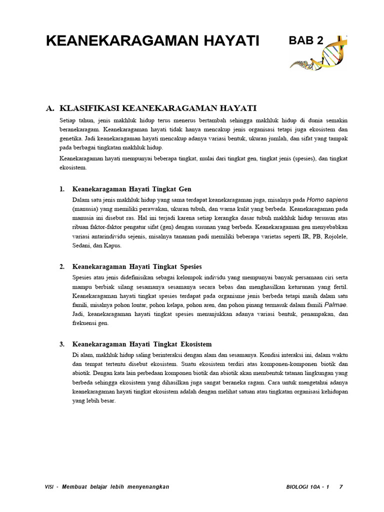 Bio Bab 2 - Keanekaragaman Hayati | PDF