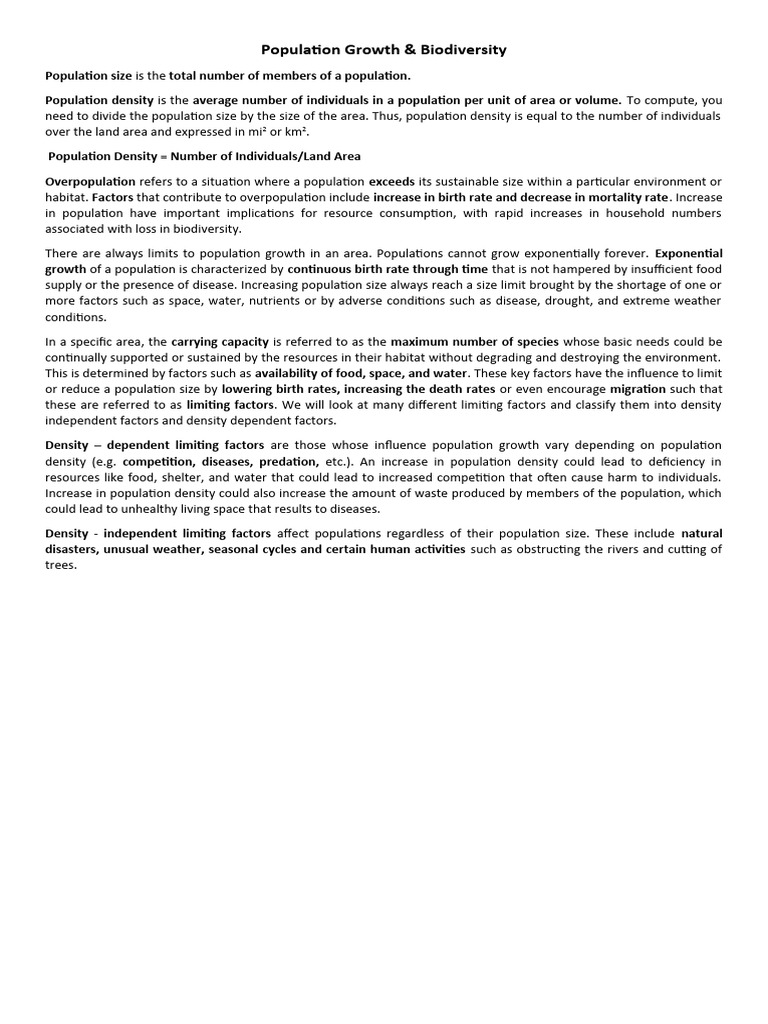 Understanding Population Growth Limits | PDF | Population Growth ...