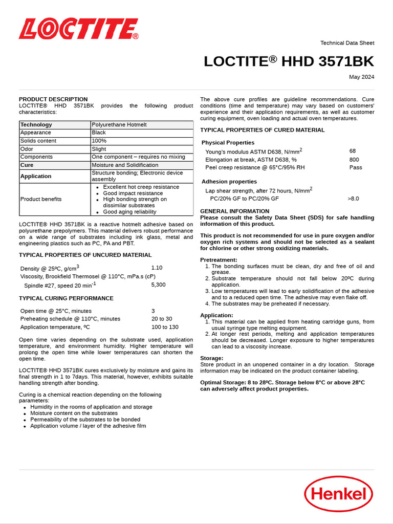 LOCTITE HHD 3571BK en - GL | PDF | Adhesive | Legal Liability