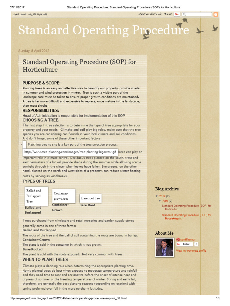 SOP Horticulture | PDF | Trees | Pruning