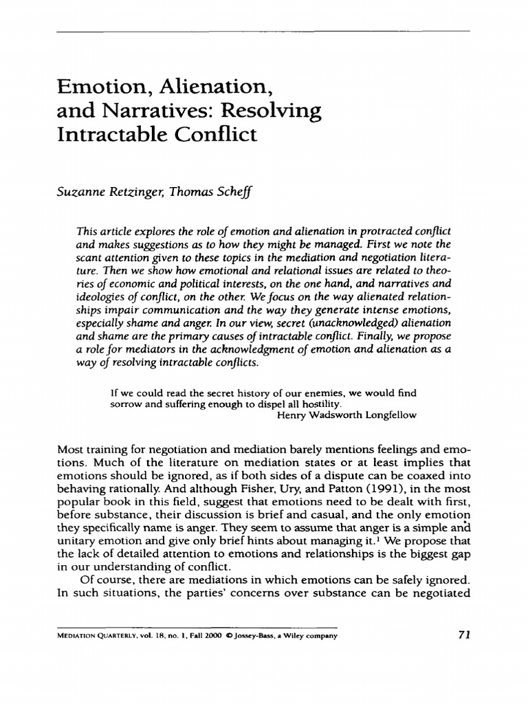 Emotion Alienation and Narratives Resolv | PDF | Anger | Emotions