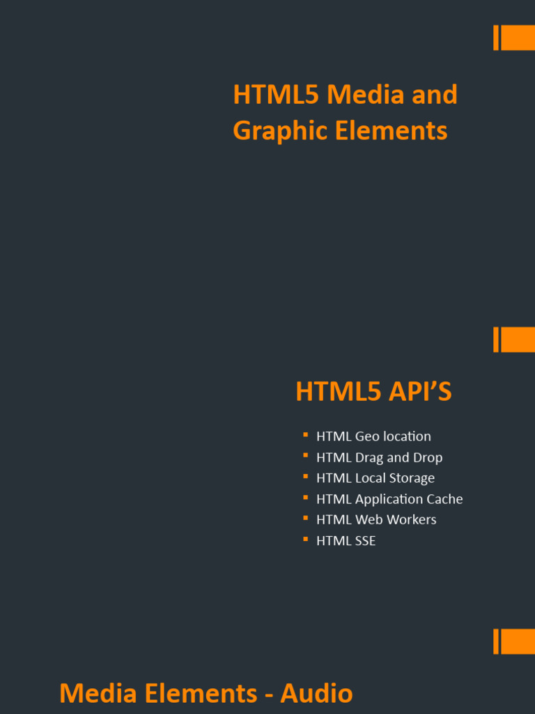 HTML5 Media, Graphics, and APIs Guide | PDF | Computers