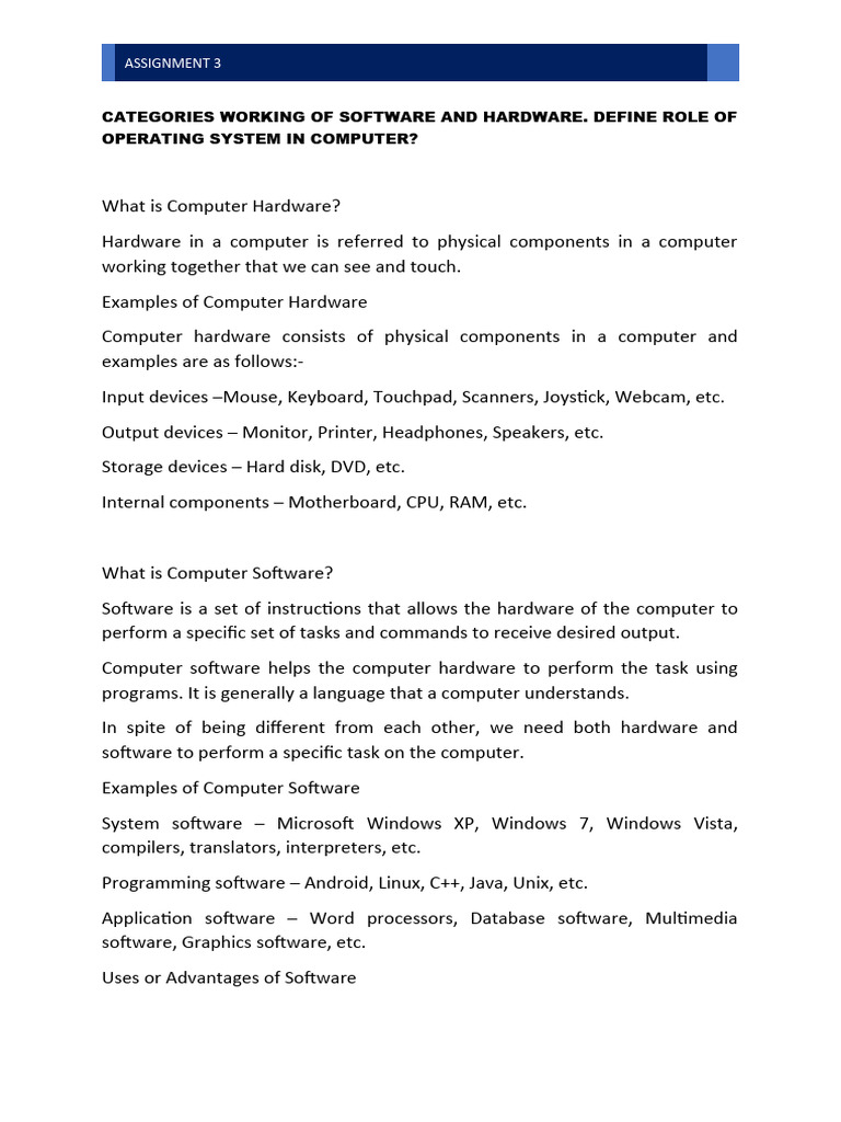 Assignment 3 | Download Free PDF | Computer Hardware | Operating System