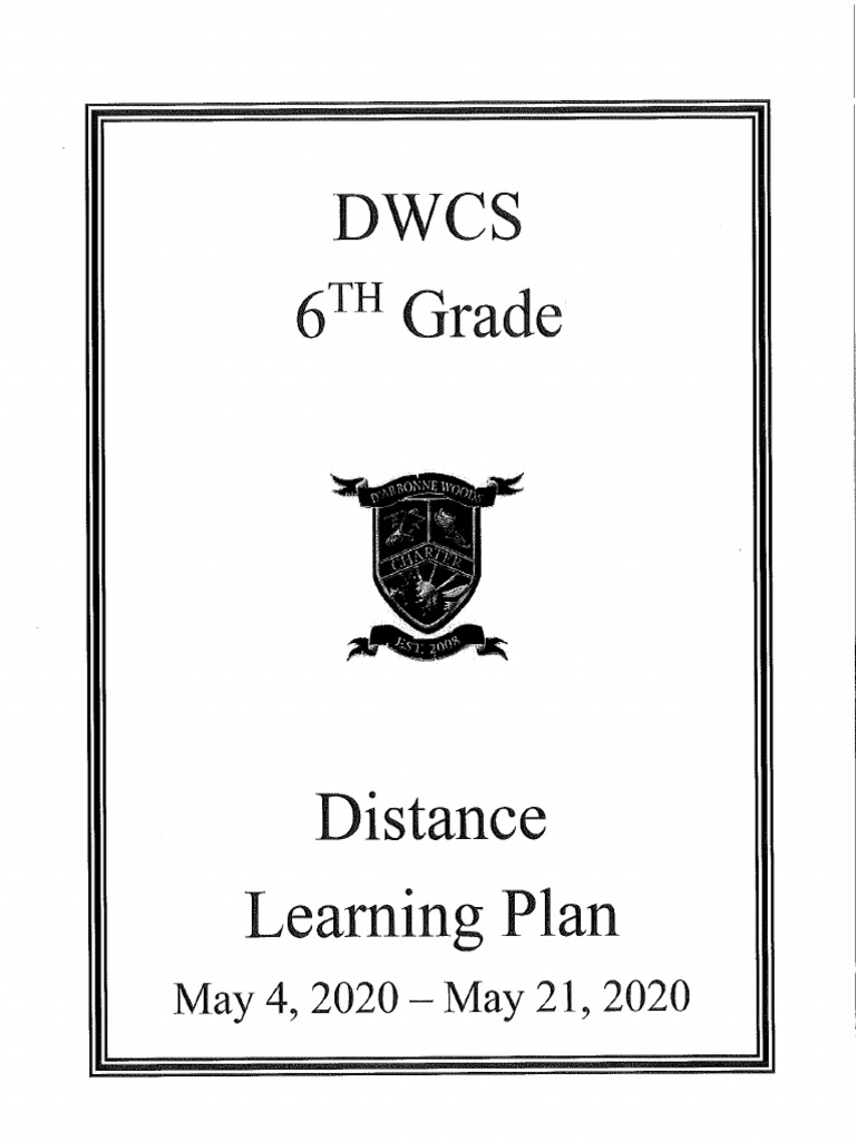 6th Grade 2nd Three Weeks Distance Learning Packet Texts For Fig Language | PDF