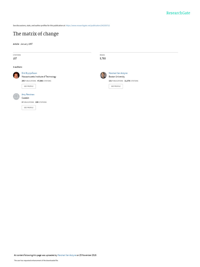 MatrixofChange SMRversion | PDF | Matrix (Mathematics) | Inventory