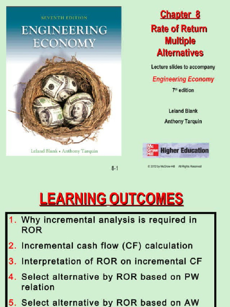 Chapter 8 ROR Analysis For Multiple Alternatives | PDF