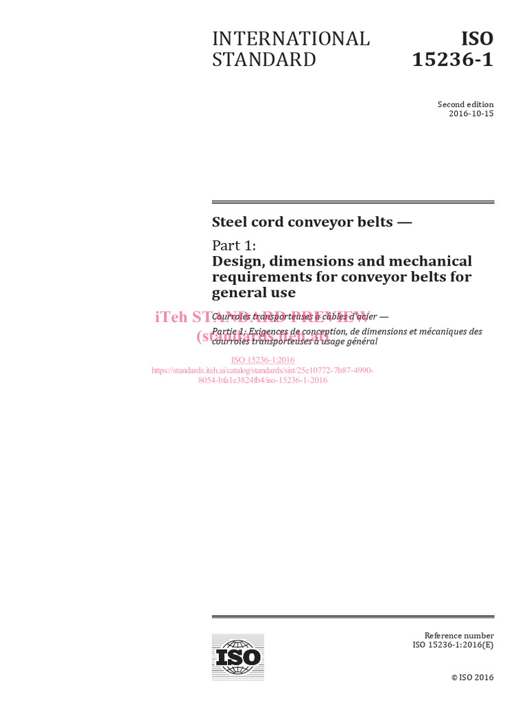 ISO-15236-1-2016 | PDF | Belt (Mechanical) | International Organization ...