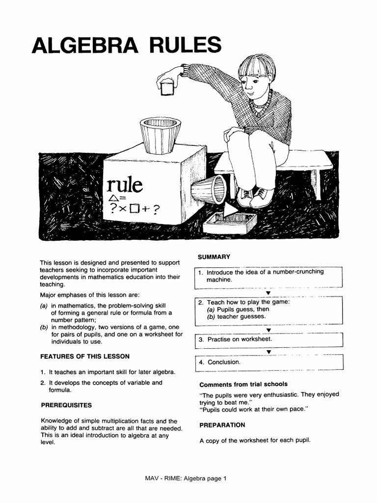 A1 Algebra Rules | PDF