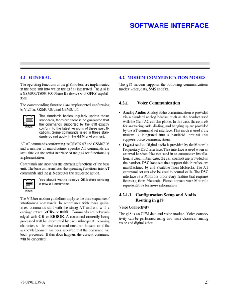At Commands g18 | PDF | Short Message Service | General Packet Radio Service