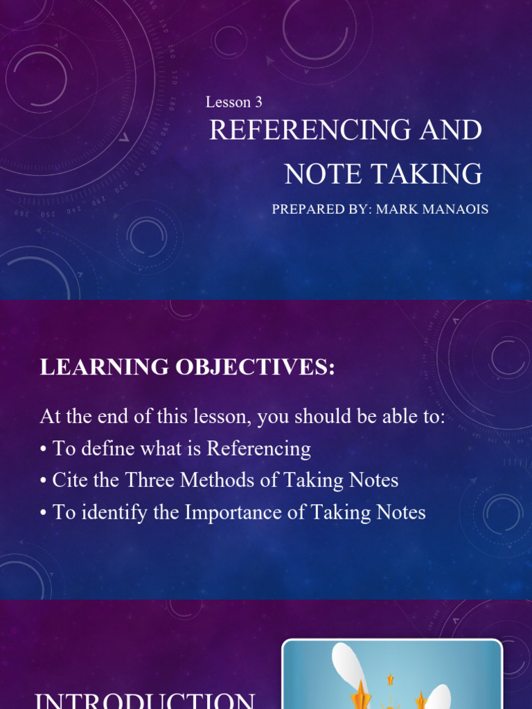 Lesson 3. Referencing and Note Taking Skills (Purposive Communication ...