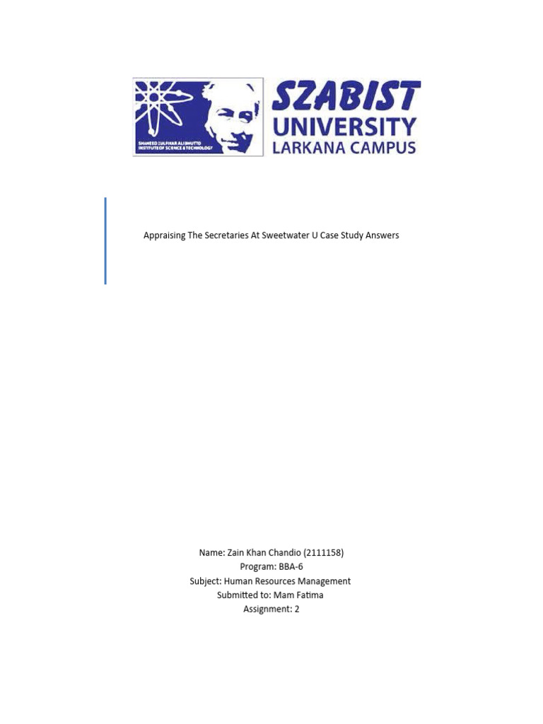 Zain Chandio HRM Assignment | PDF | Career & Growth | Business