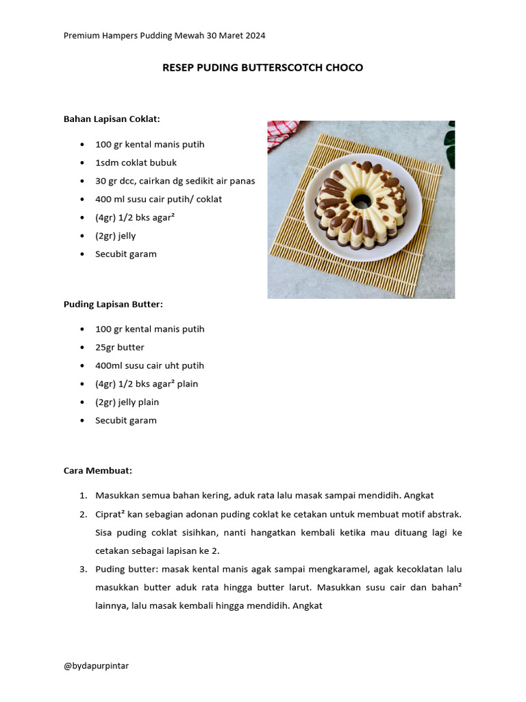 Resep Puding Butterscotch Choco | PDF