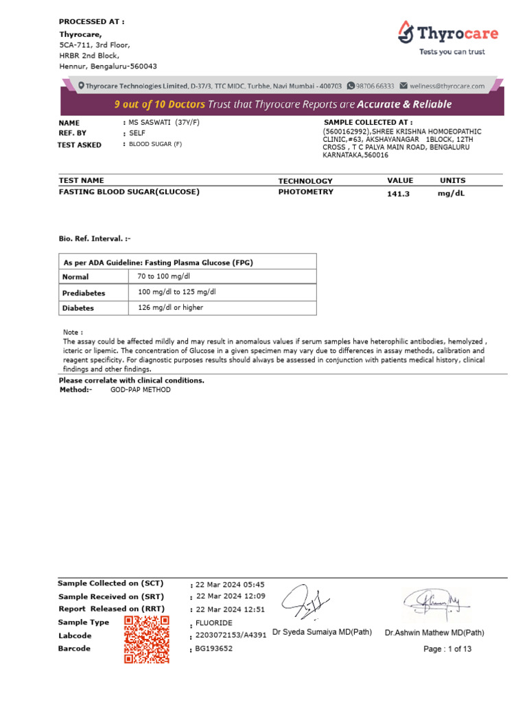 Thyrocare | Download Free PDF | Medical Specialties | Clinical Medicine
