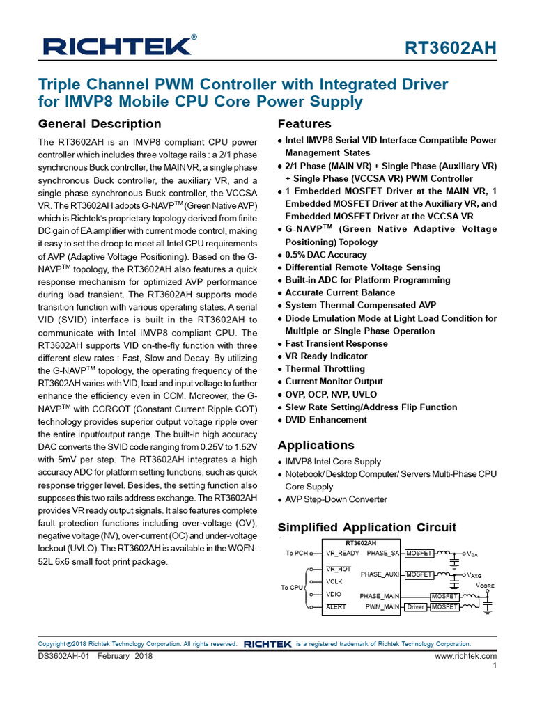RT3602AH | PDF | Mosfet | Amplifier