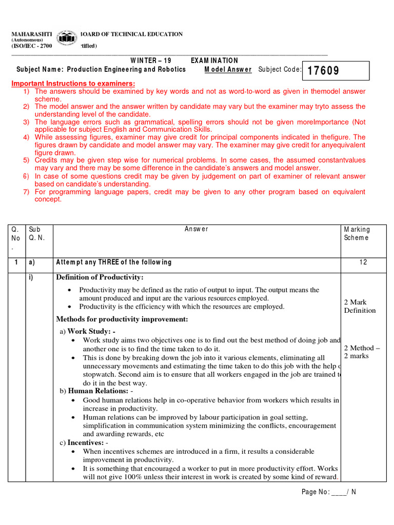 17609 2019 Winter Model Answer Paper[Msbte Study Resources] | PDF ...