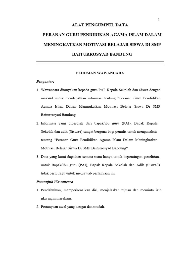 Alat Pengumpul Data | PDF Alat Pengumpul Data | PDF
