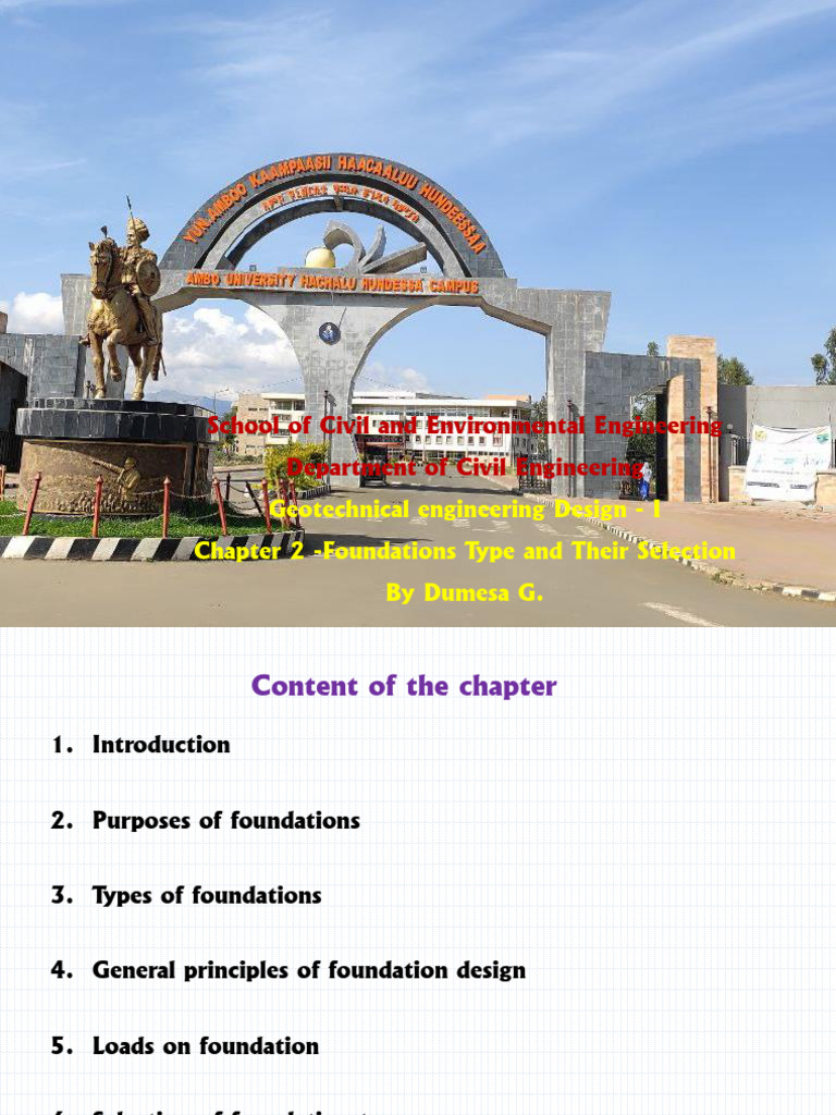 Chapter Two - Geotechnical Engineering Desing - I | PDF | Deep Foundation | Foundation (Engineering)