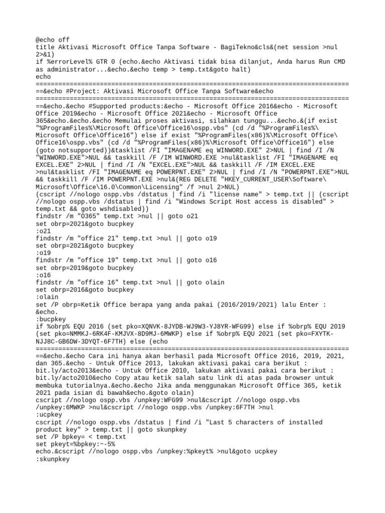 KODE AKTIVASI MS | PDF | Computing | Ibm Pc Compatibles