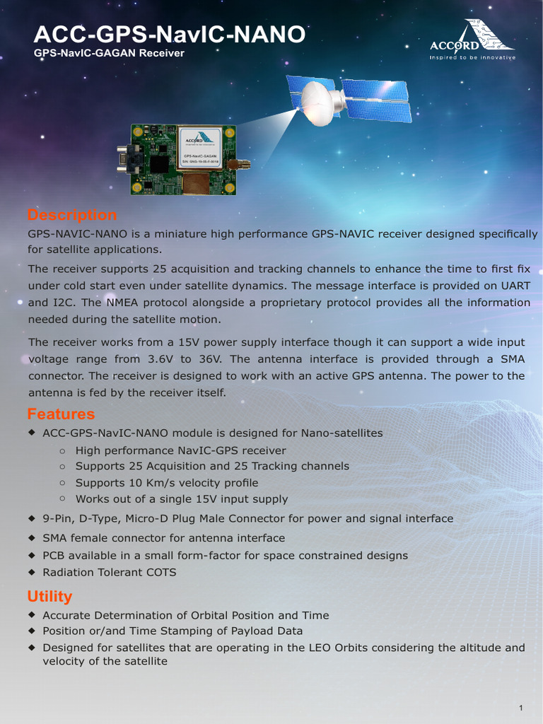 Acc Gps Navic Nano Receiver | PDF | Global Positioning System | Satellite
