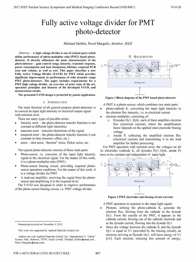 Fully Active Voltage Divider for PMTs | PDF | Amplifier | Cathode