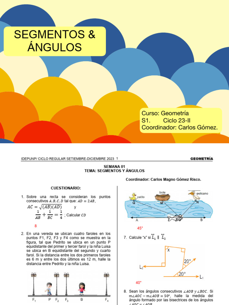 s1 Segmentos y Ángulos | PDF | Matemáticas | Matemática Elemental