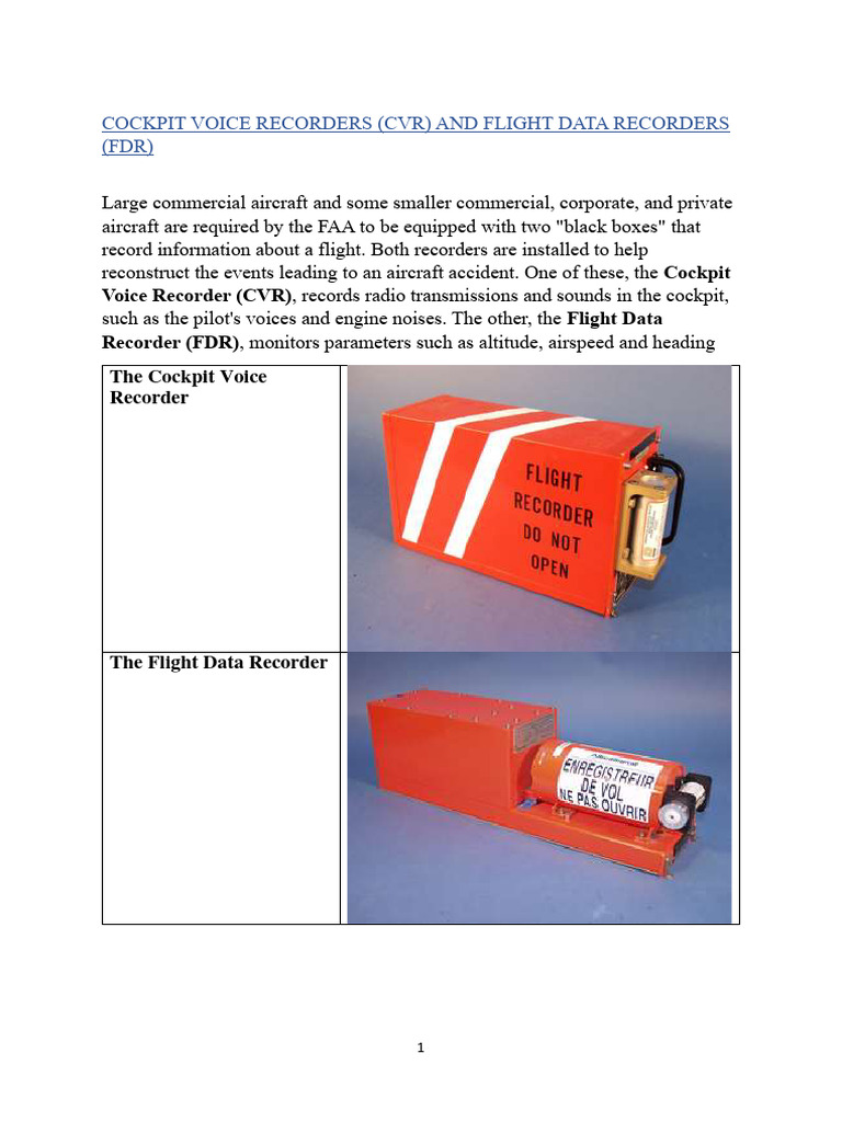 Cockpit Voice Recorder | PDF