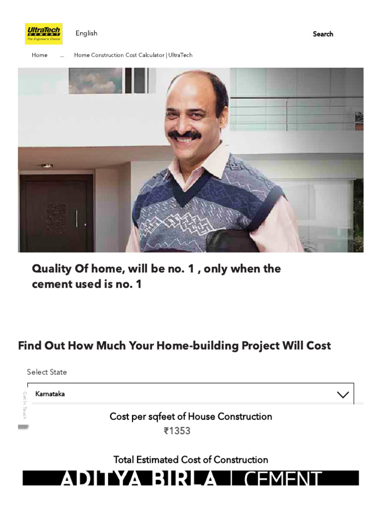 UltraTech Home Construction Cost Estimator | PDF