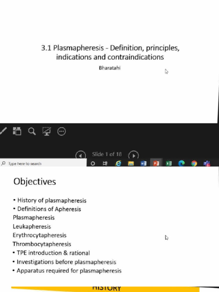 Plasmapheresis - PPT - Bharathi Ma'Am | PDF