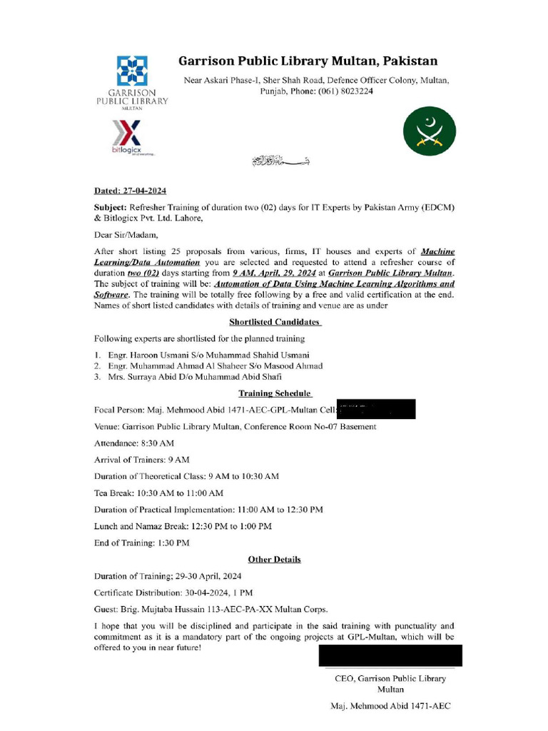 Garrison Public Library Multan-1 | PDF