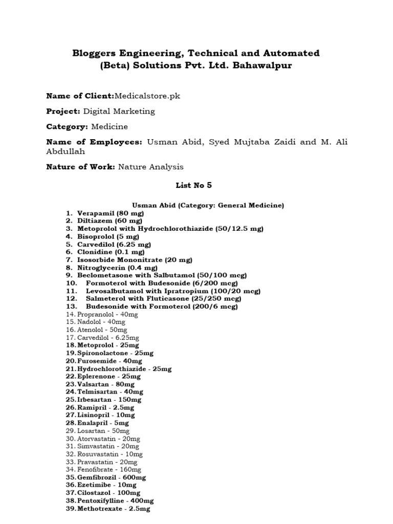 Medical Store - PK DM-List 2 | PDF | Drugs | Pharmacology