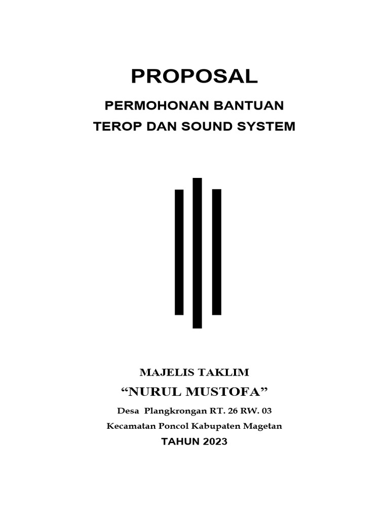 Proposal Bantuan Terop & Sound System | PDF