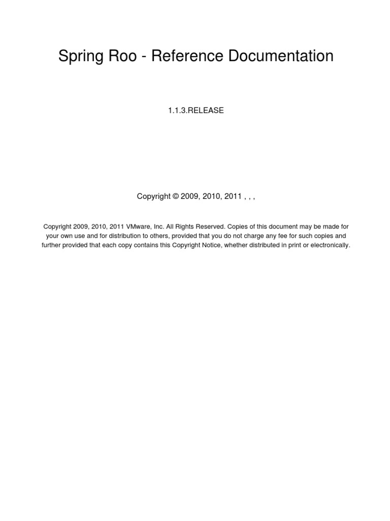 Spring Roo Docs | PDF