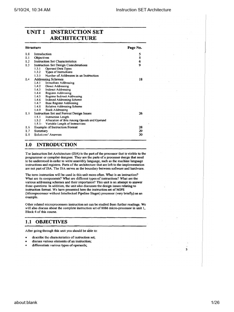 Instruction Set Architecture Overview | PDF