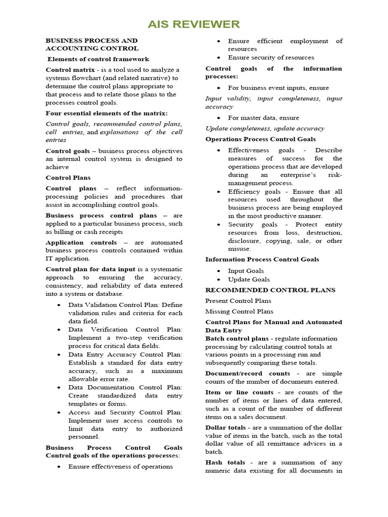 Ais Reviewer | Download Free PDF | Software Development Process | Business Process